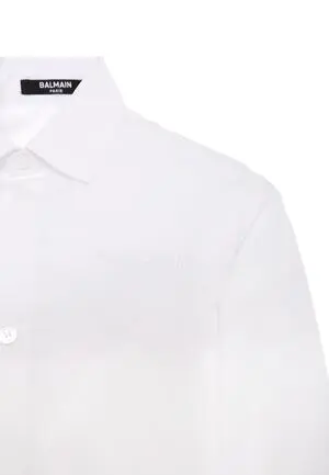 Balmain Logo Embroidered Long-sleeve Shirt