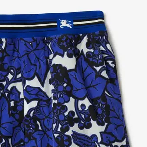 Burberry Printed Shorts With Ekd Decals - Knight Blue