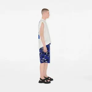 Burberry Printed Shorts With Ekd Decals - Knight Blue