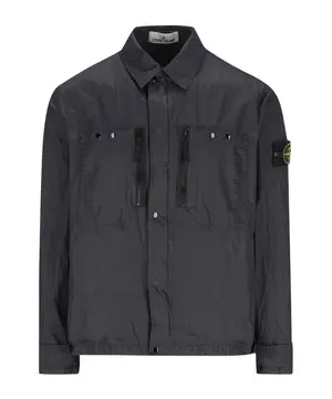 Stone Island Zip-pocket Overshirt Jacket - Blue
