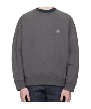 Maison Kitsuné Bold Fox Head Patch Crewneck Sweatshirt - Black