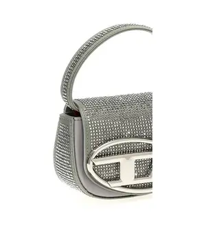 DIESEL® 1dr Xs Logo Plaque Embellished Crossbody Bag - Gray