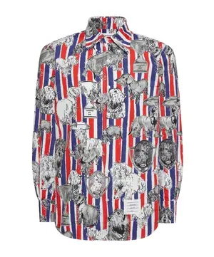 Thom Browne Toile-detail Long-sleeve Shirt