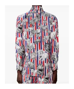 Thom Browne Toile-detail Long-sleeve Shirt