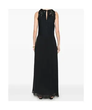 FORTE_FORTE Floral Applique Maxi Dress