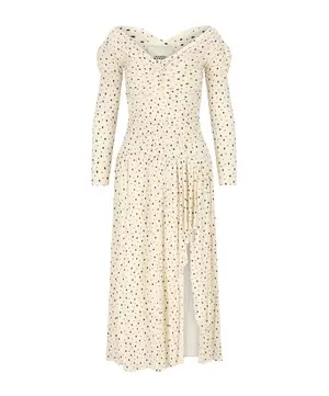Isabel Marant Étoile Giovana Polka-dot Puff-sleeve Midi Dress - Nude