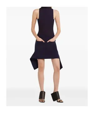 COURREGES Courrèges Belted Mini Skirt - Navy Blue