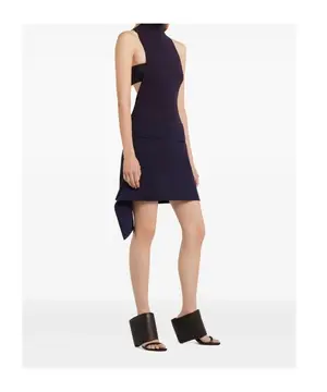 COURREGES Courrèges Belted Mini Skirt - Navy Blue