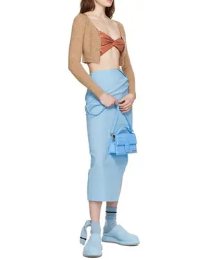 Jacquemus Long Sleeve Cropped Cardigan - Nude