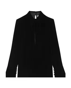 Saint Laurent Cut-out Detailed Long-sleeved Dress
