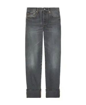 Gucci Retro Square G Washed Denim Pants