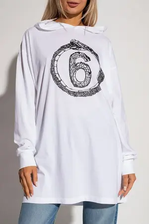 MAISON MARGIELA Oversized Logo-print Hooded Dress