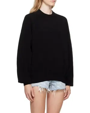 Alexander Wang Logo Detailed Crewneck Knitted Pullover - Black