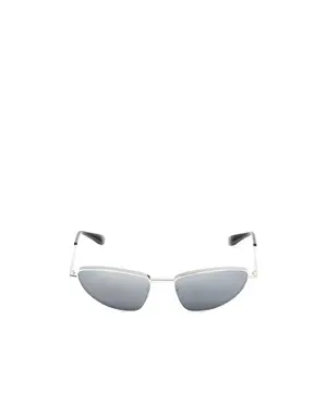 Alexander McQueen Metal T-bar Soft Cat-eye Sunglasses - Silver