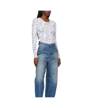 MAISON MARGIELA Long Sleeve Printed Bodysuit