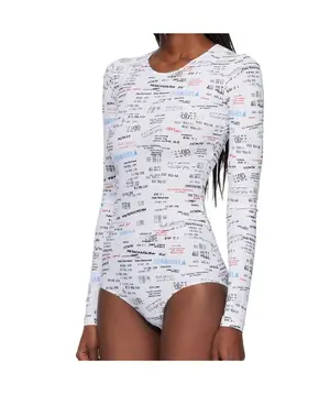 MAISON MARGIELA Long Sleeve Printed Bodysuit