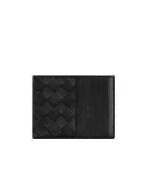 Bottega Veneta Card Case With Coin Purse - Black