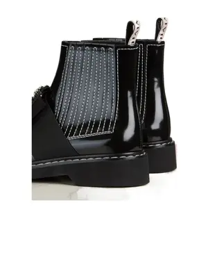 ROGER VIVIER Diamond-button Embroidered Cowhide Ankle Boots