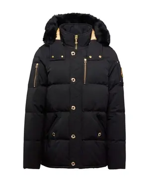 Moose Knuckles 3q Padded Jacket With Logo Plaque - Black