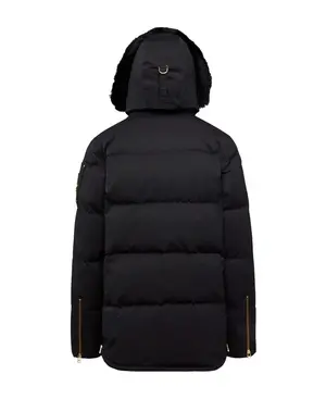 Moose Knuckles 3q Padded Jacket With Logo Plaque - Black