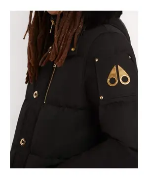Moose Knuckles 3q Padded Jacket With Logo Plaque - Black