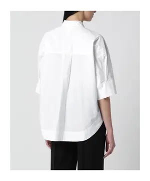 P.a.r.o.s.h Cotton Shirt With Pleated Detail - White