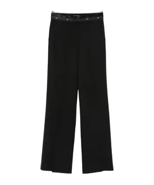 MSGM Logo Belt Palazzo Trousers - Black