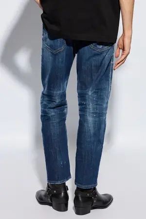 Dsquared2 Distressed Straight-leg Jeans - Blue