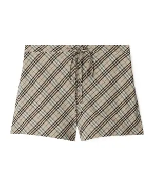 Burberry Vintage Checked Drawstring Shorts - Husk