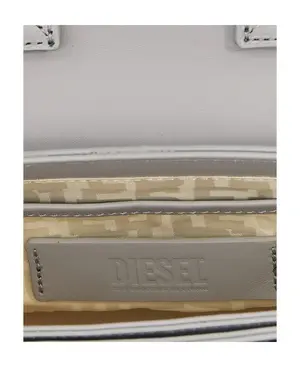 DIESEL® Embellished Logo Plaque Shoulder Bag - Gray