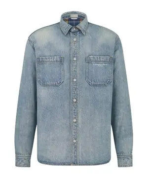 Dior Collared Long-sleeve Denim Shirt