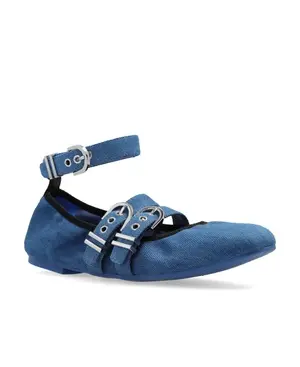 STUART WEITZMAN Logo Flat Shoes With Adjustable Clasp