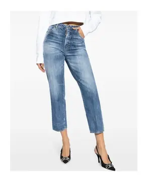 Dsquared2 Logo Tag Cropped Jeans