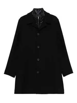 Herno Button-fastening Wool-blend Coat - Black