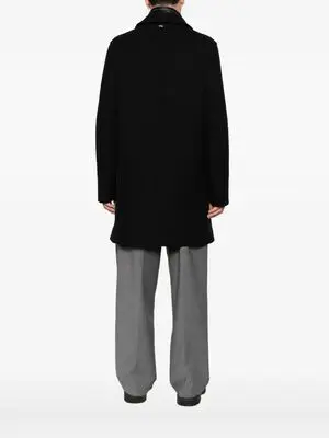 Herno Button-fastening Wool-blend Coat - Black