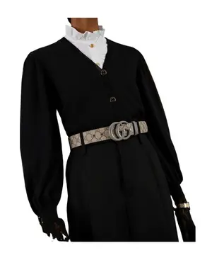 Gucci Color-blocking Logo Wide Belt