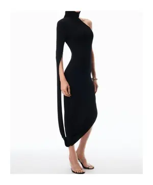 Alexander Wang One-shoulder Draped Midi Dress