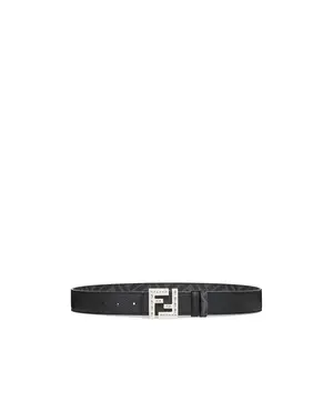 Fendi Ff Squared Reversible Belt - Black