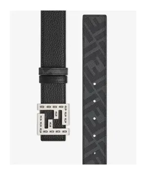 Fendi Ff Squared Reversible Belt - Black