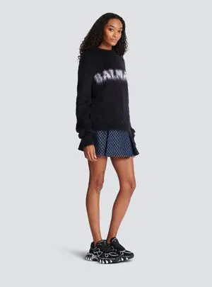 Balmain Logo Jacquard Crewneck Knitted Jumper