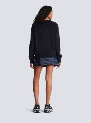 Balmain Logo Jacquard Crewneck Knitted Jumper