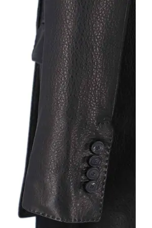 Tagliatore Double-breasted Leather Blazer - Black