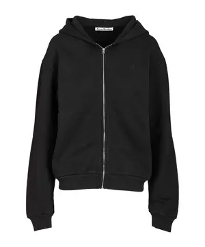Acne Studios Zip-up Hoodie With Logo Detail - Black