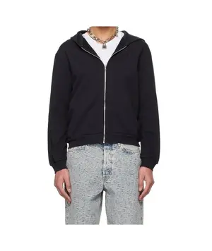 Acne Studios Zip-up Hoodie With Logo Detail - Black