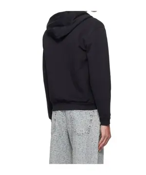 Acne Studios Zip-up Hoodie With Logo Detail - Black