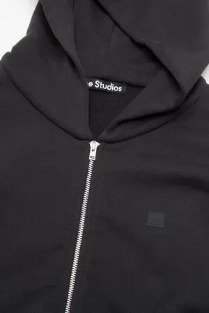 Acne Studios Zip-up Hoodie With Logo Detail - Black
