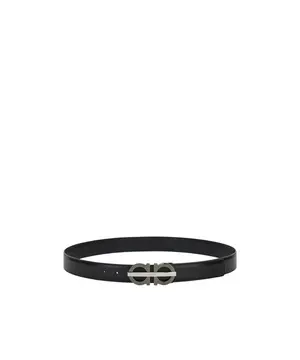FERRAGAMO Reversible Gancini Buckle Belt - Black