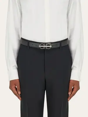 FERRAGAMO Reversible Gancini Buckle Belt - Black