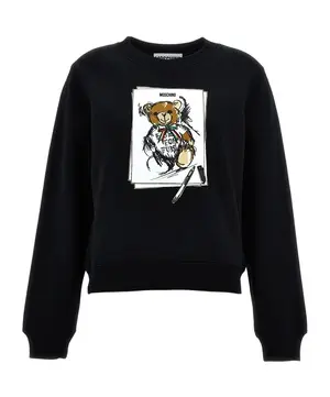 Moschino Graphic Print Crewneck Sweatshirt - Black