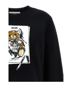 Moschino Graphic Print Crewneck Sweatshirt - Black
